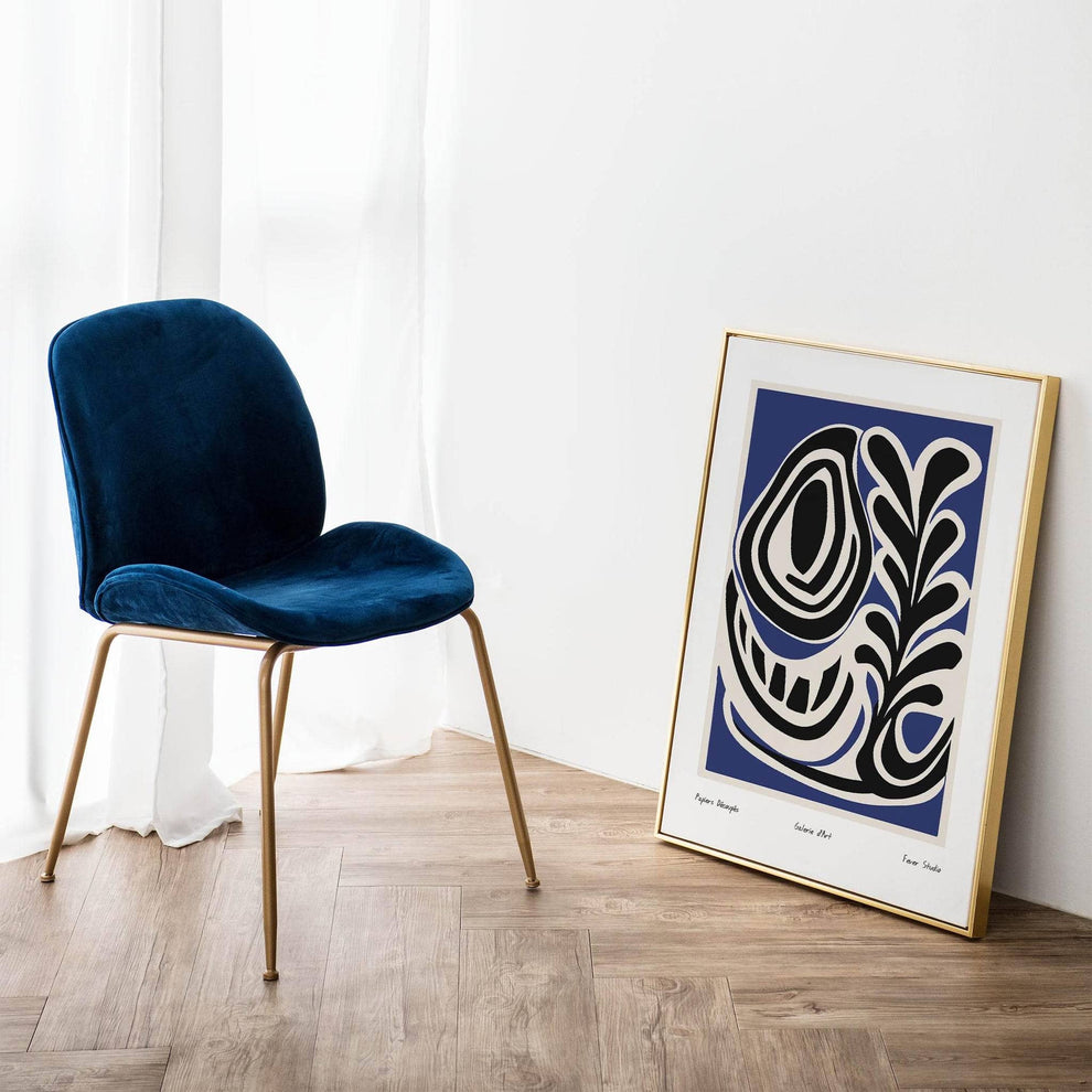 Navy Blue Cutouts Poster – HypeSheriff