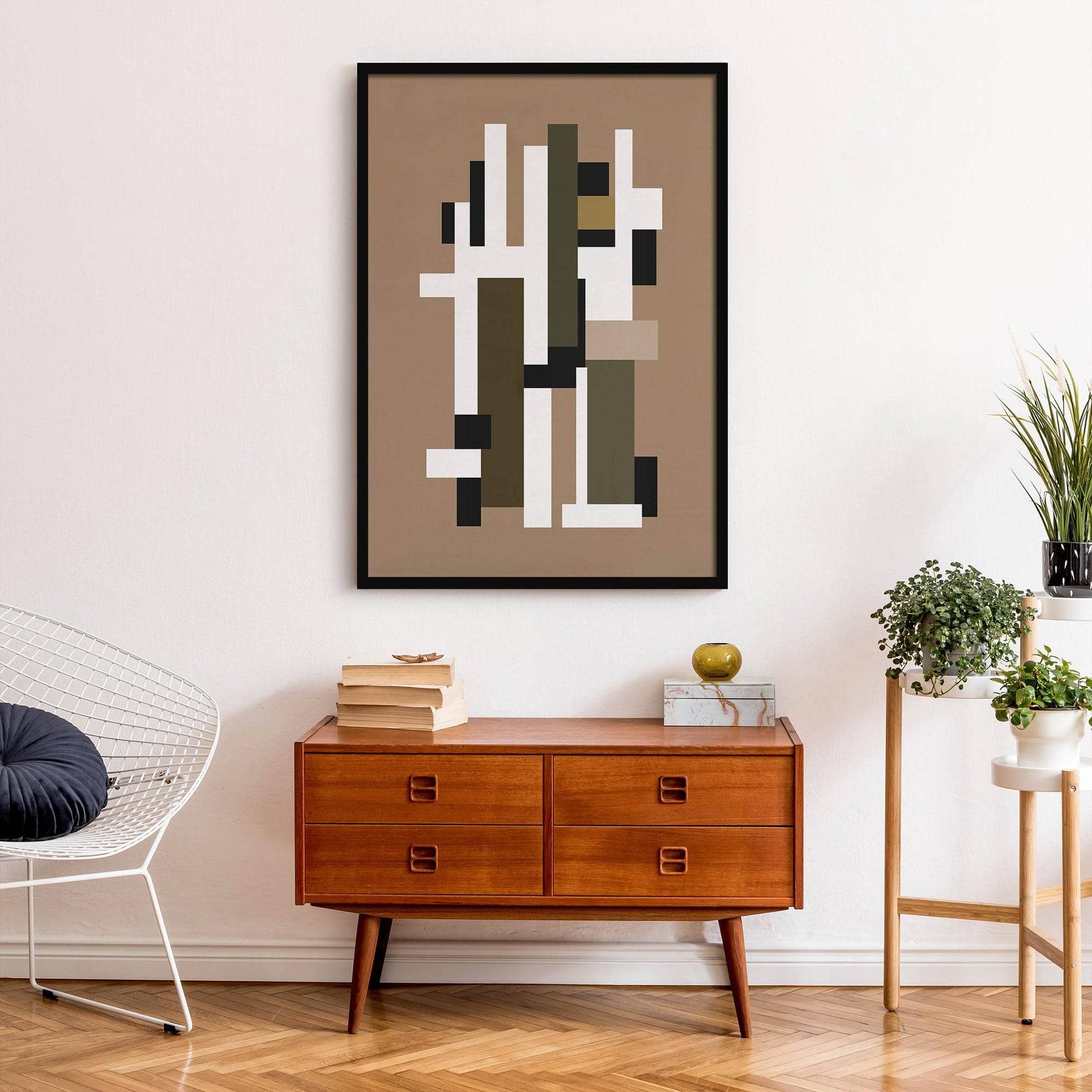 Modern Geometric Color Blocks in Beige Poster – HypeSheriff