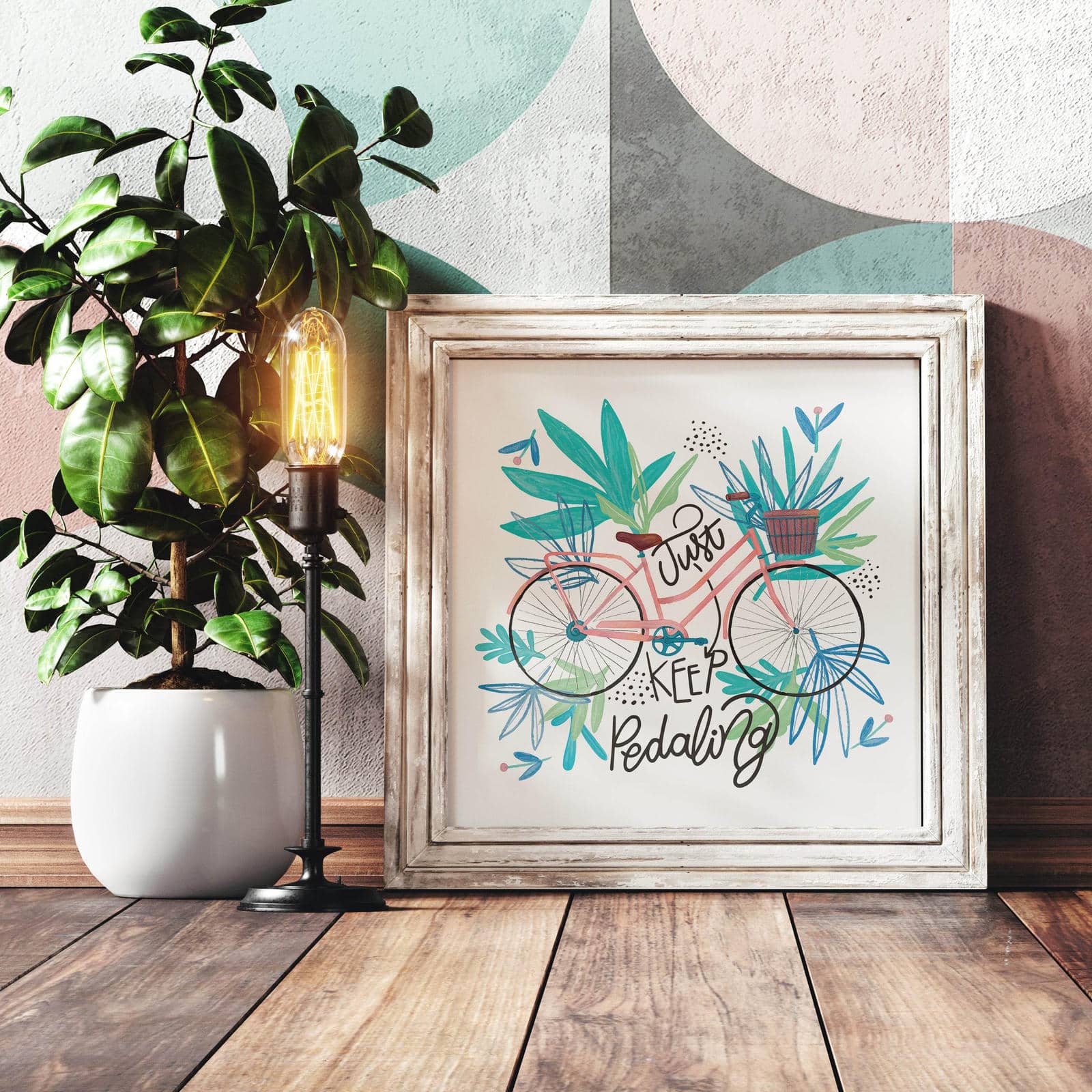 Keep Pedalling Square Print – HypeSheriff