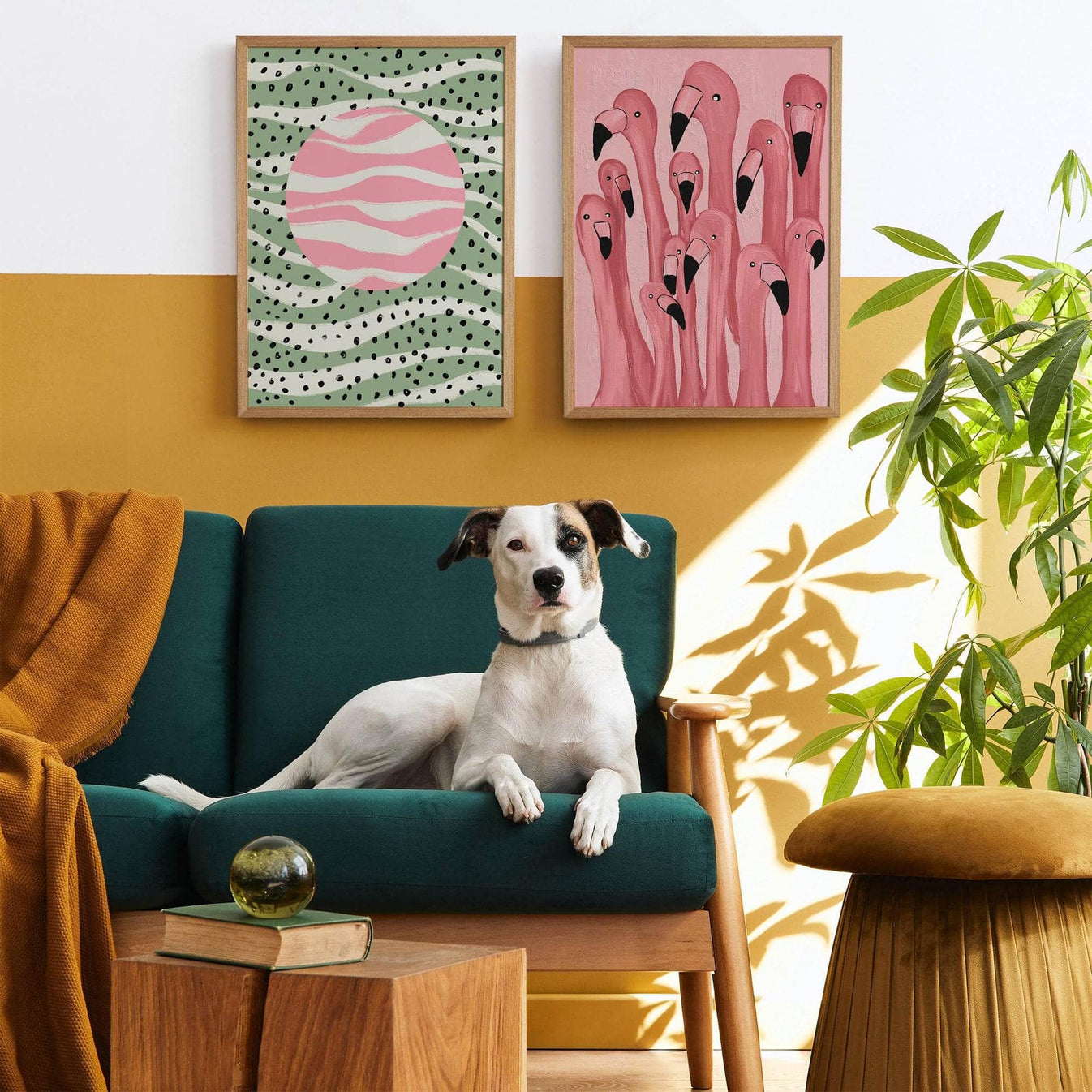 Set of 2 Mid Century Modern Flamingo Pink Posters – HypeSheriff
