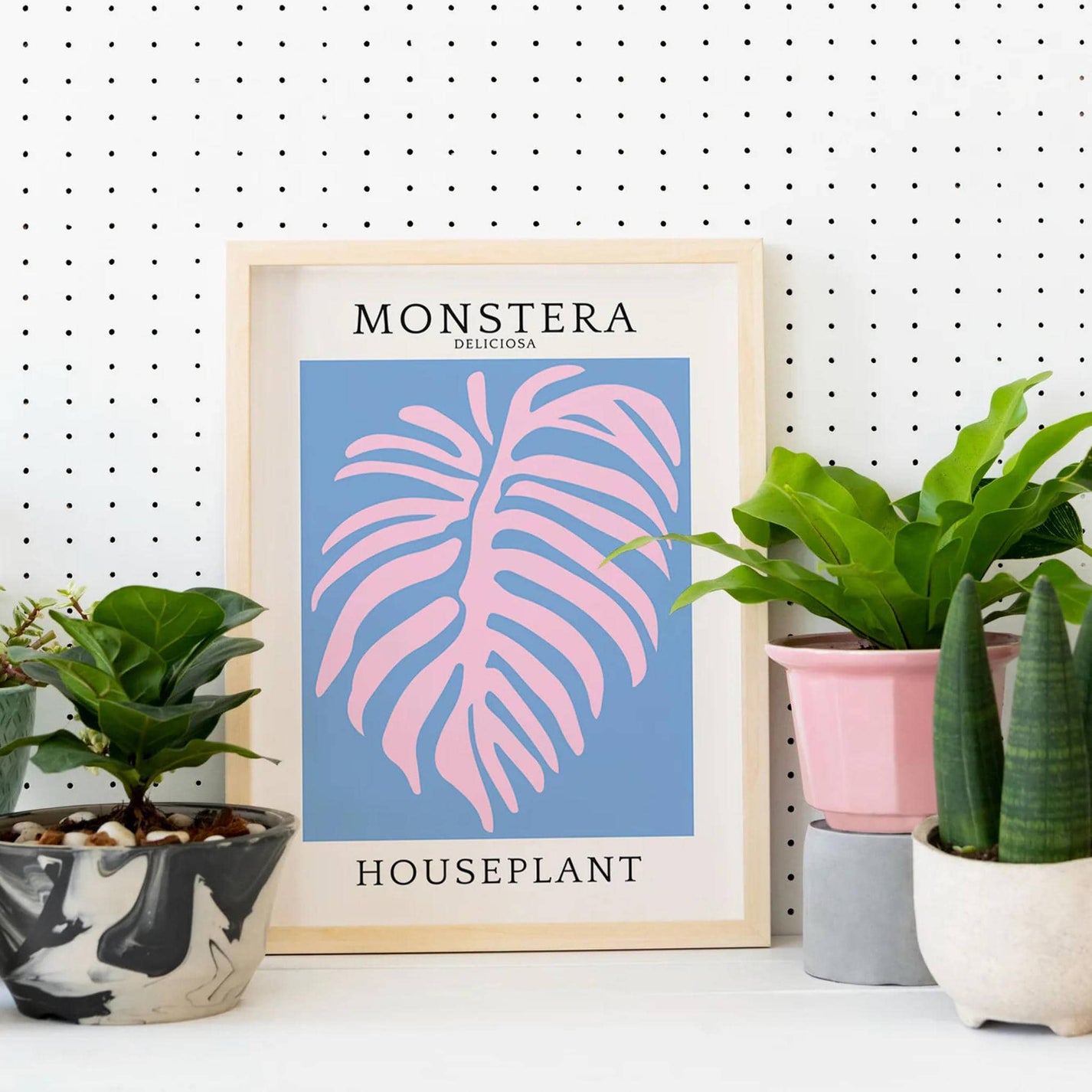 Pink Monstera Leaf Art Print – HypeSheriff