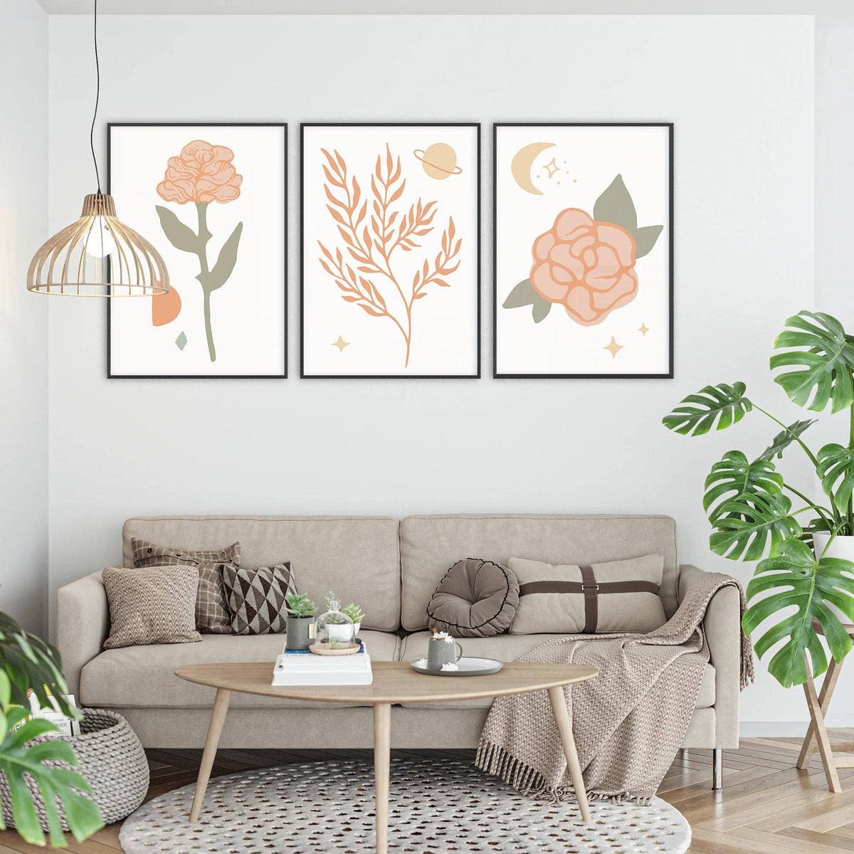 Set of 3 Bohemian Rustic Posters – HypeSheriff