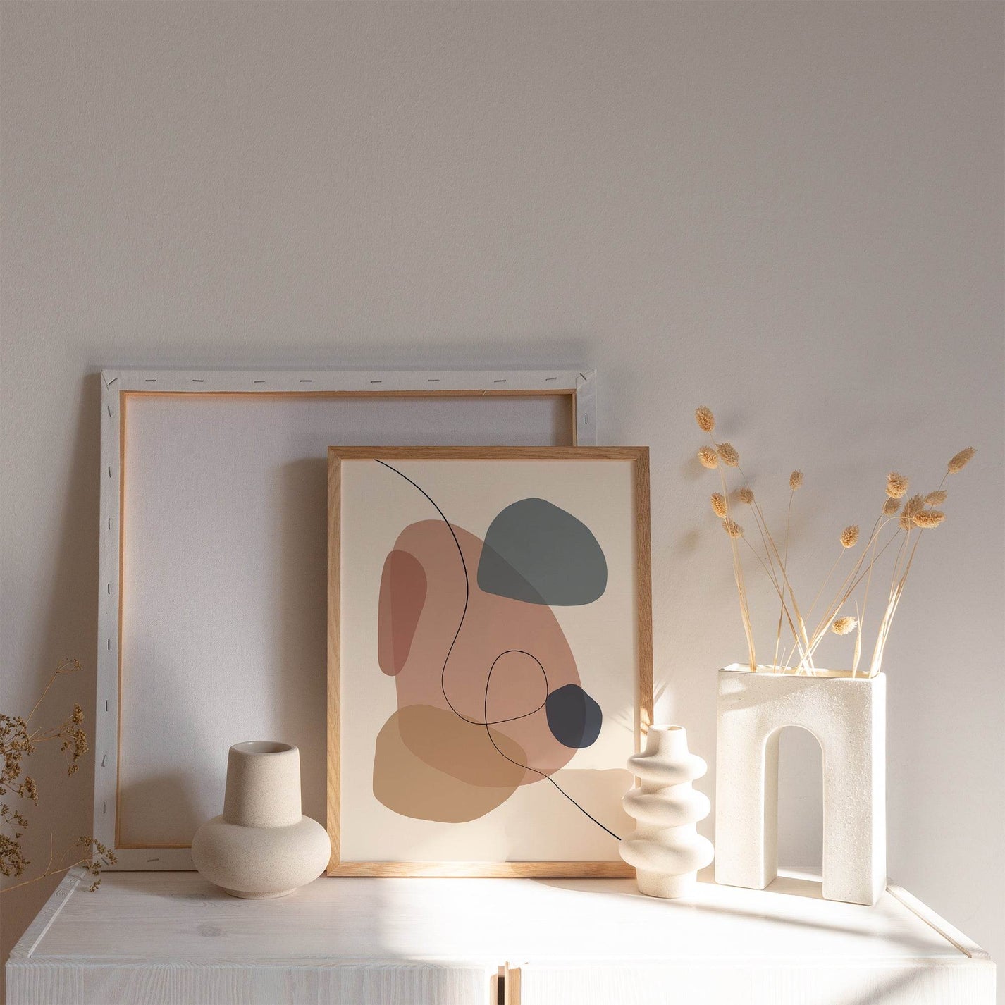 Neutral Abstract Shapes Poster | Shop posters and Art prints Online ...