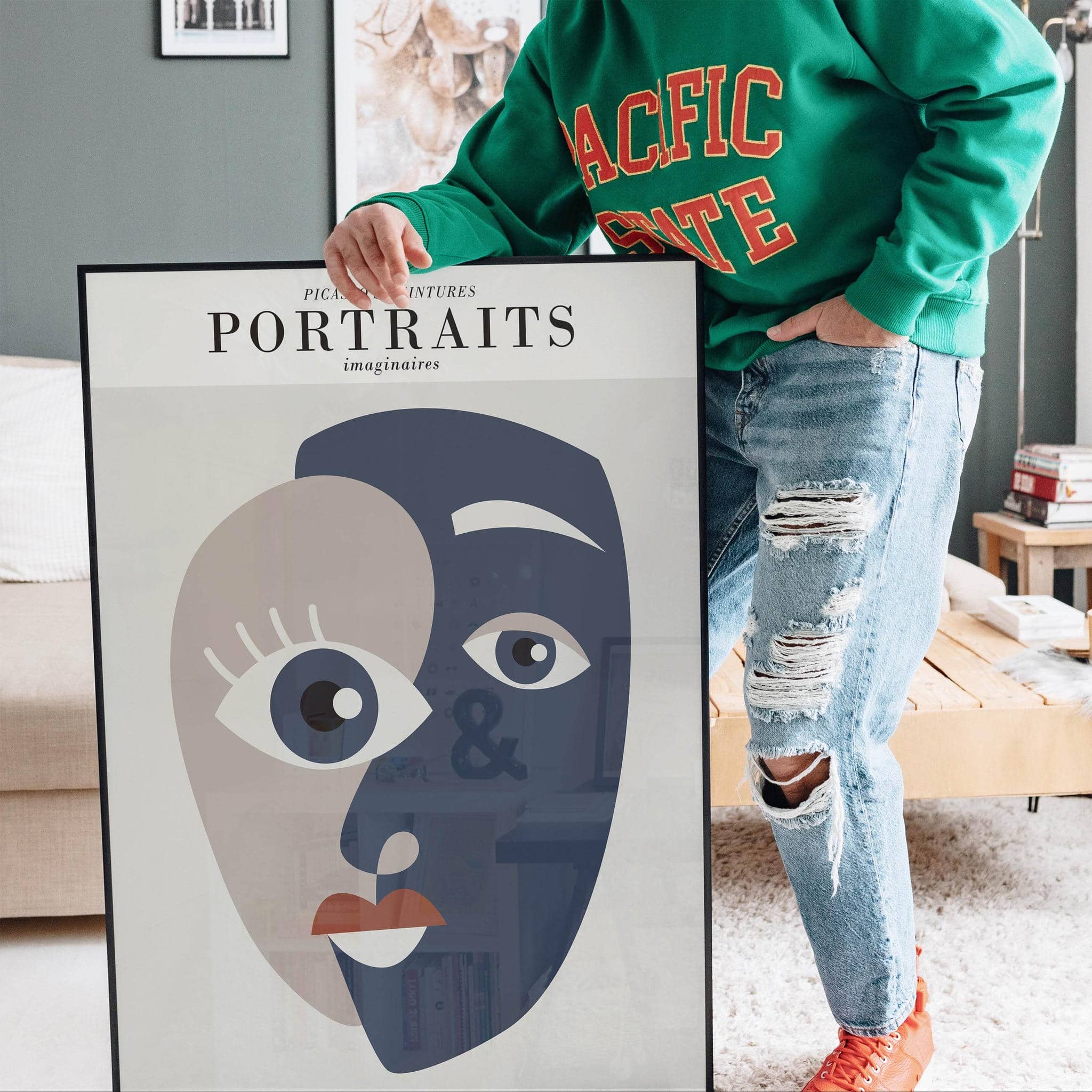 Picasso Cubism Face Grey Poster – HypeSheriff