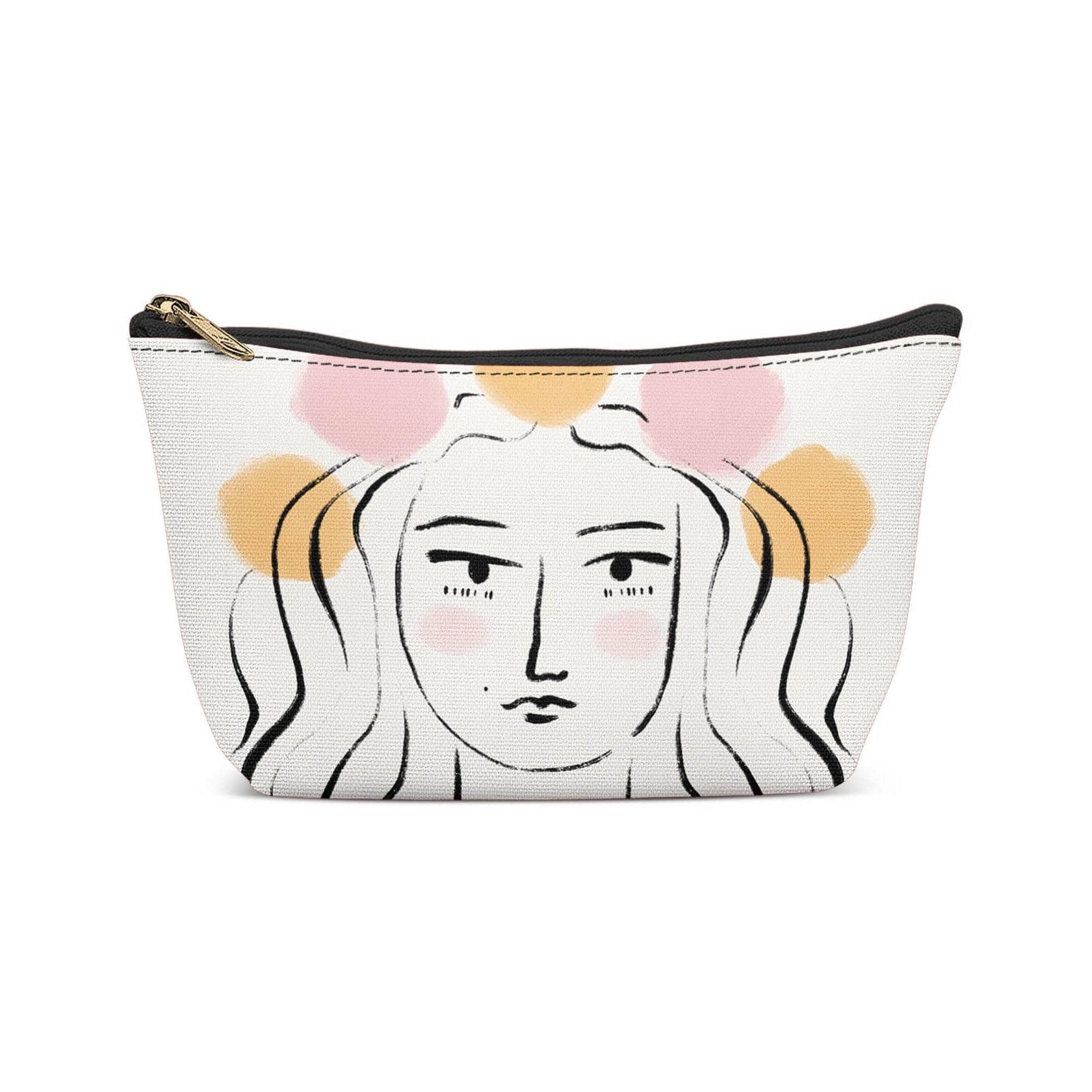 Cute Woman Face Line Art Makeup Bag – HypeSheriff