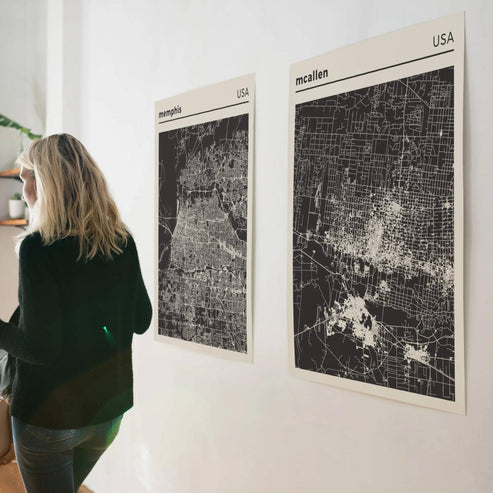 McAllen, USA - Black and White City Map Poster – HypeSheriff