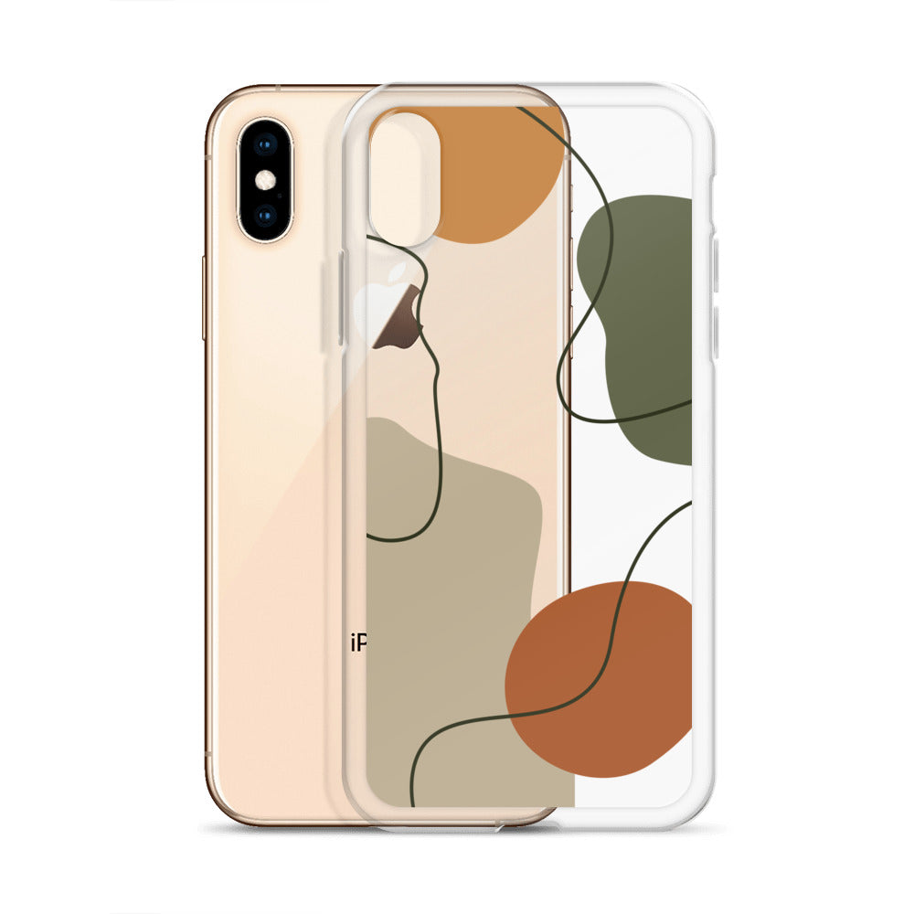 Boho Abstract Art Clear iPhone Case — HypeSheriff US