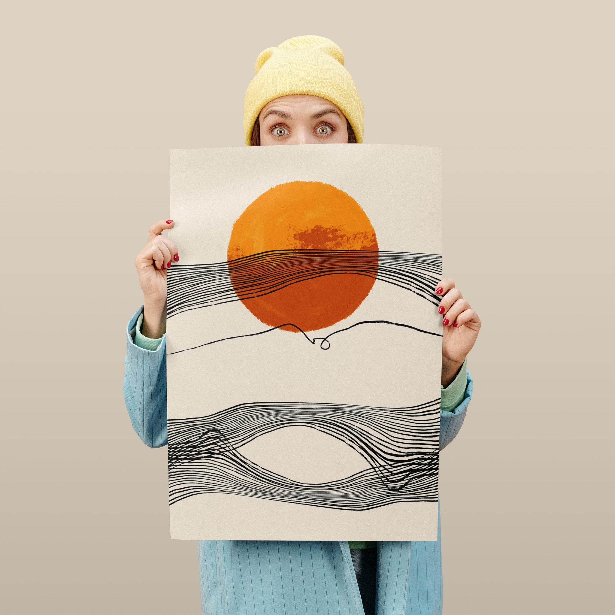 Abstract Sunset Illustration Print | Shop posters and Art prints Online ...