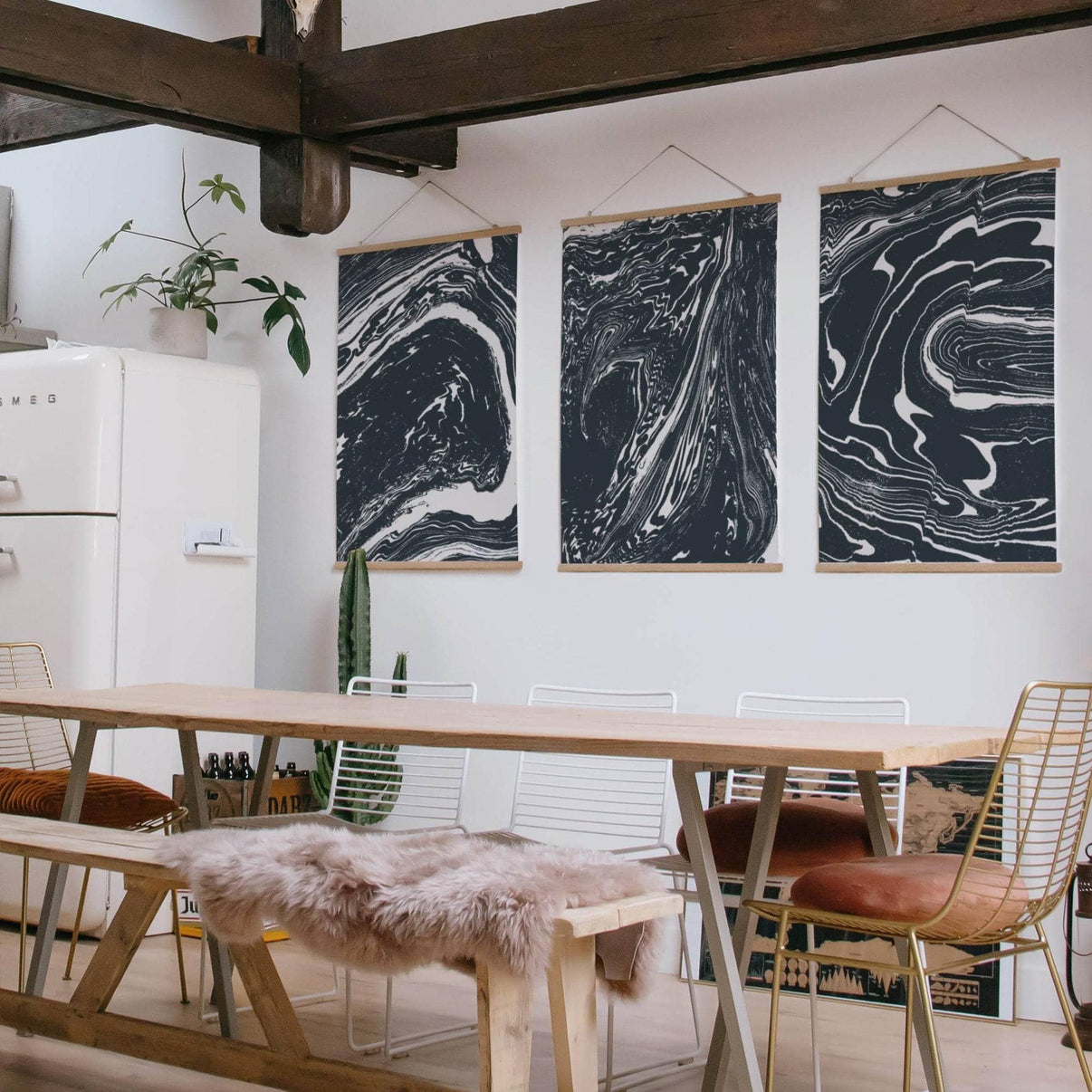 Set of 3 Monochrome Liquid Prints – HypeSheriff